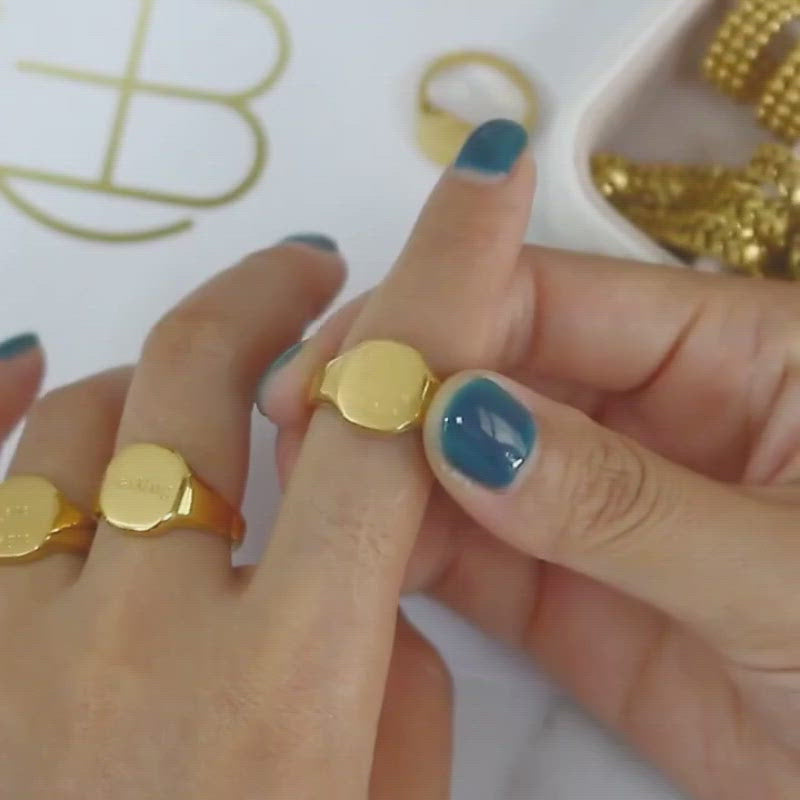 Positive Message Signet Gold Ring – Pineal Vision Jewelry