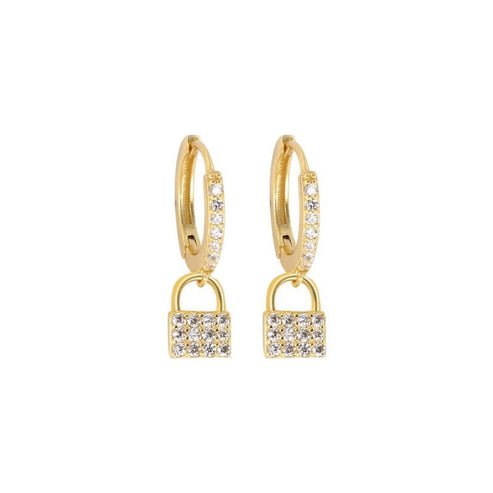 CZ Pave Padlock Huggies – Pineal Vision Jewelry