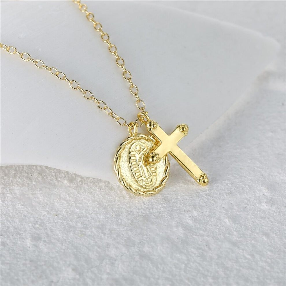 Gold Cross Charm Necklace – Pineal Vision Jewelry