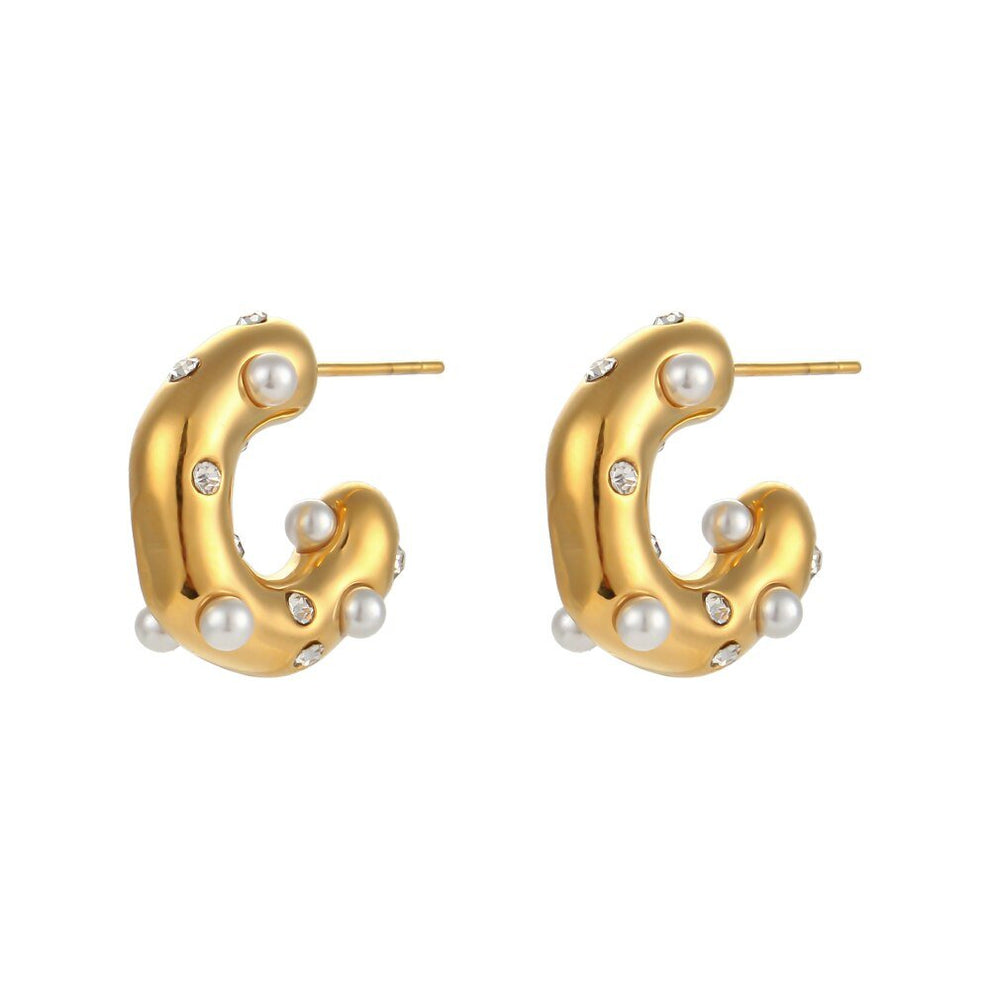Pearl Barnacle Gold Hoops – Pineal Vision Jewelry