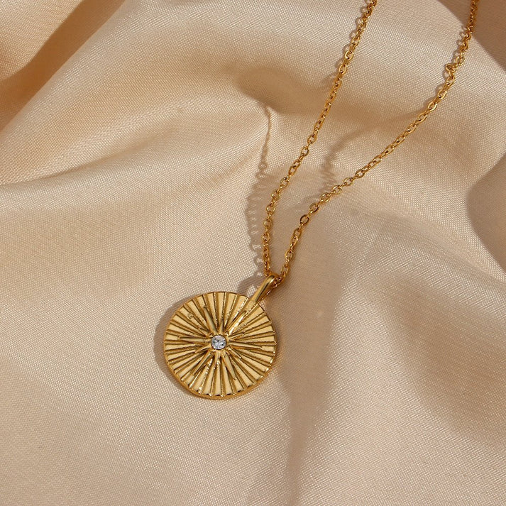 Radiating Star Gold Coin Necklace – Pineal Vision Jewelry